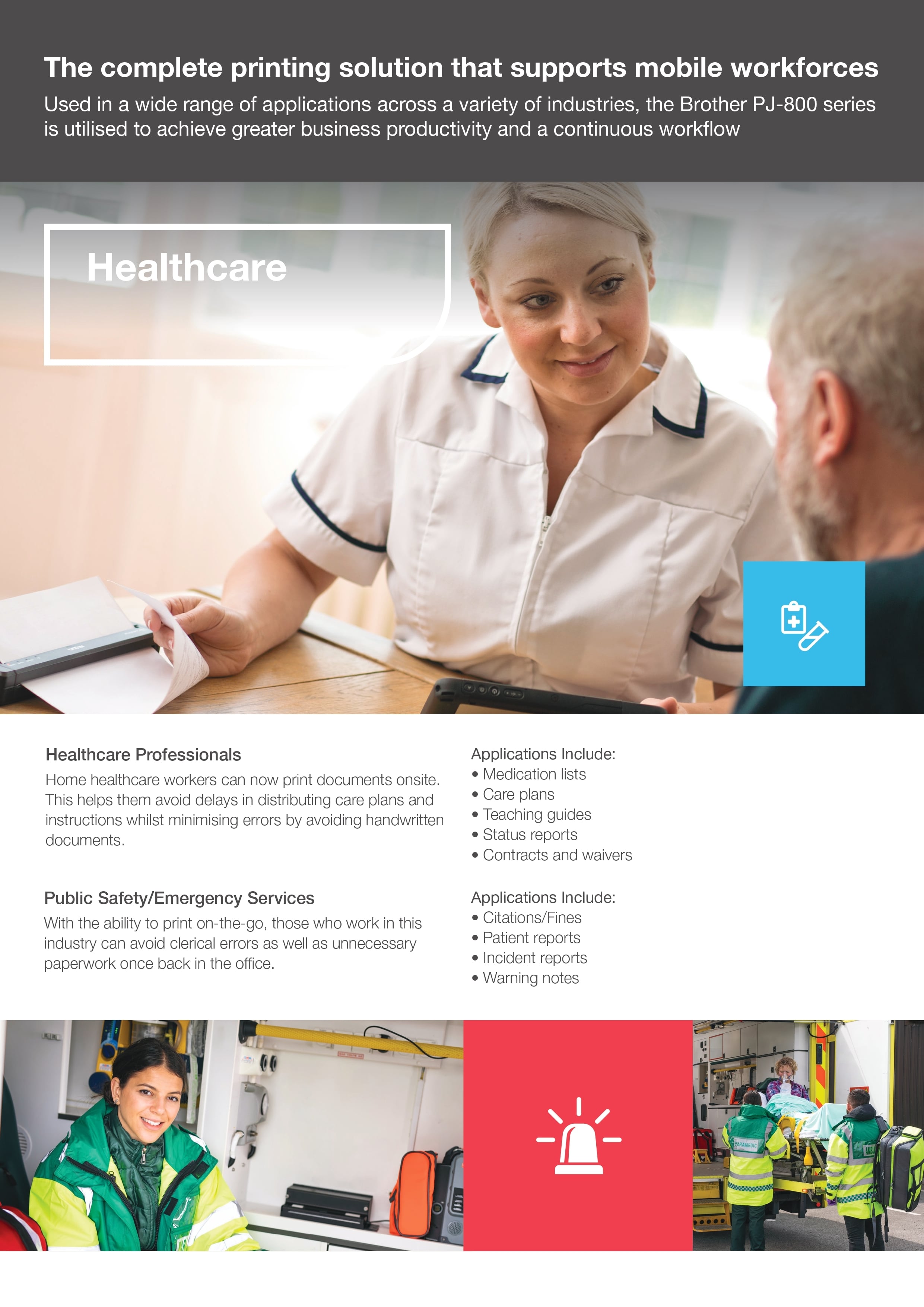 Brother PJ-883 Mobile A4 Thermal Printer with MFi Bluetooth, WI-Fi, NFC ...