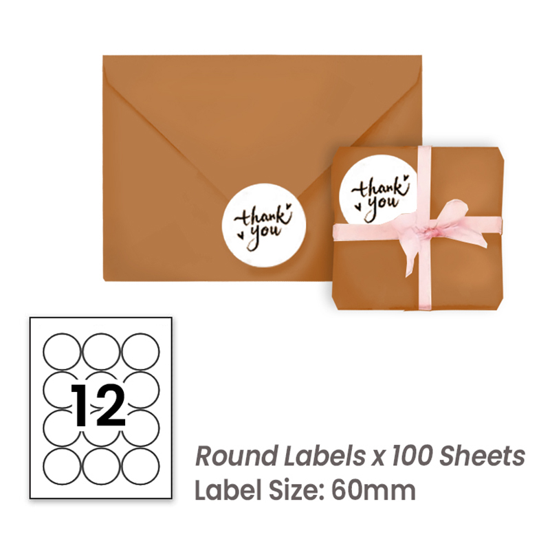 LabelMax A4 White Self Adhesive Paper Laser Inkjet Sticker Labels 60mm ...