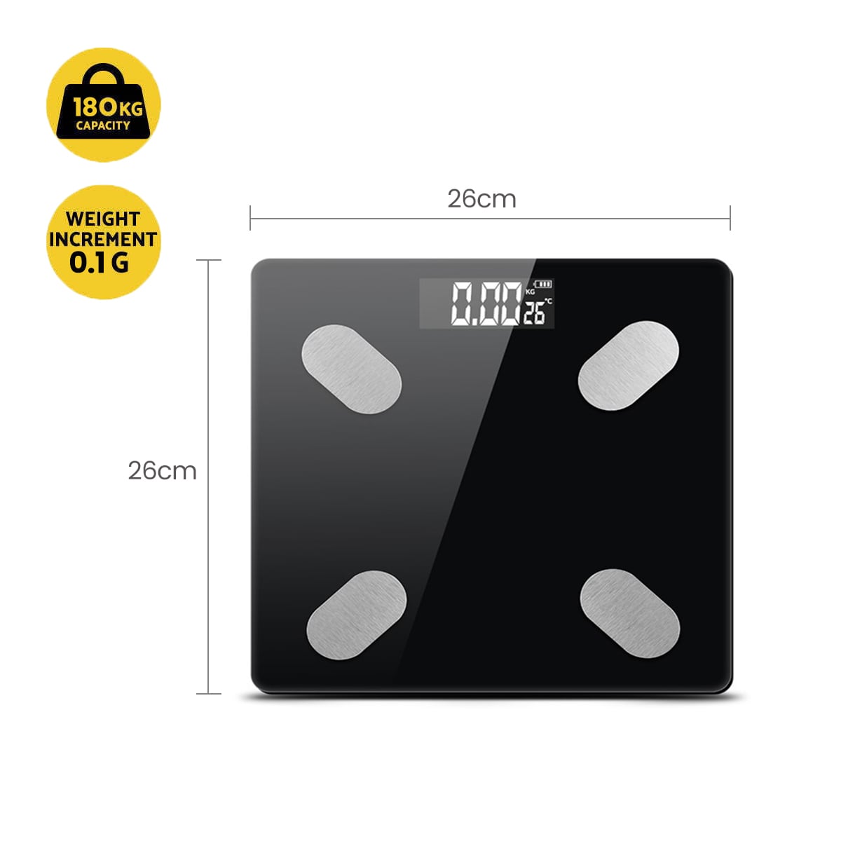 Bluetooth Bathroom Scale Smart Digital Body Fat Scale 180KG Capacity ...