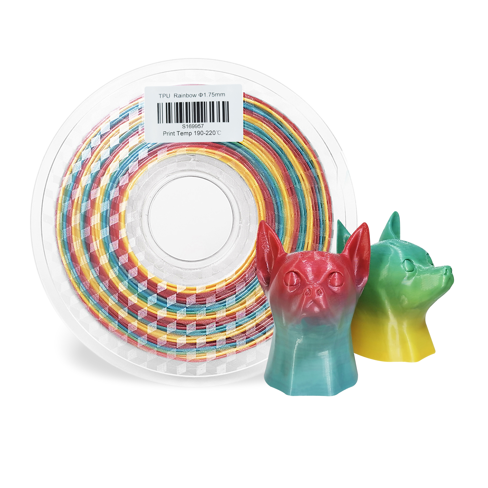 TPU 3D Filament 1.75mm Rainbow - 1KG/Roll - InkStation