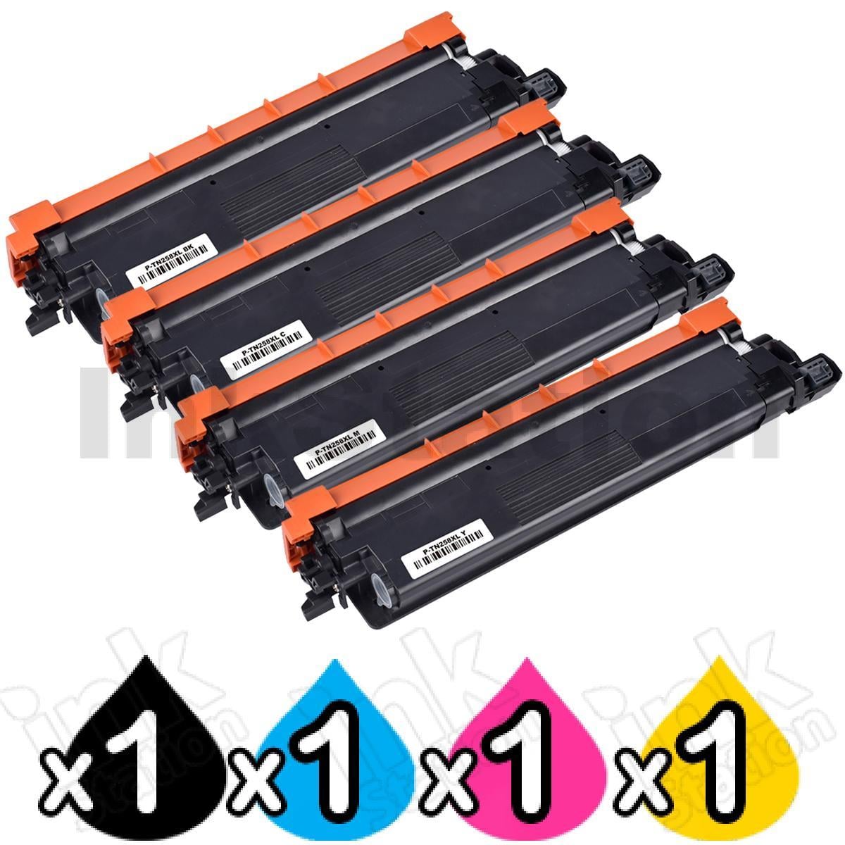 Brother 4 Pack Compatible TN-258XL High Yield Toner Cartridges Combo ...