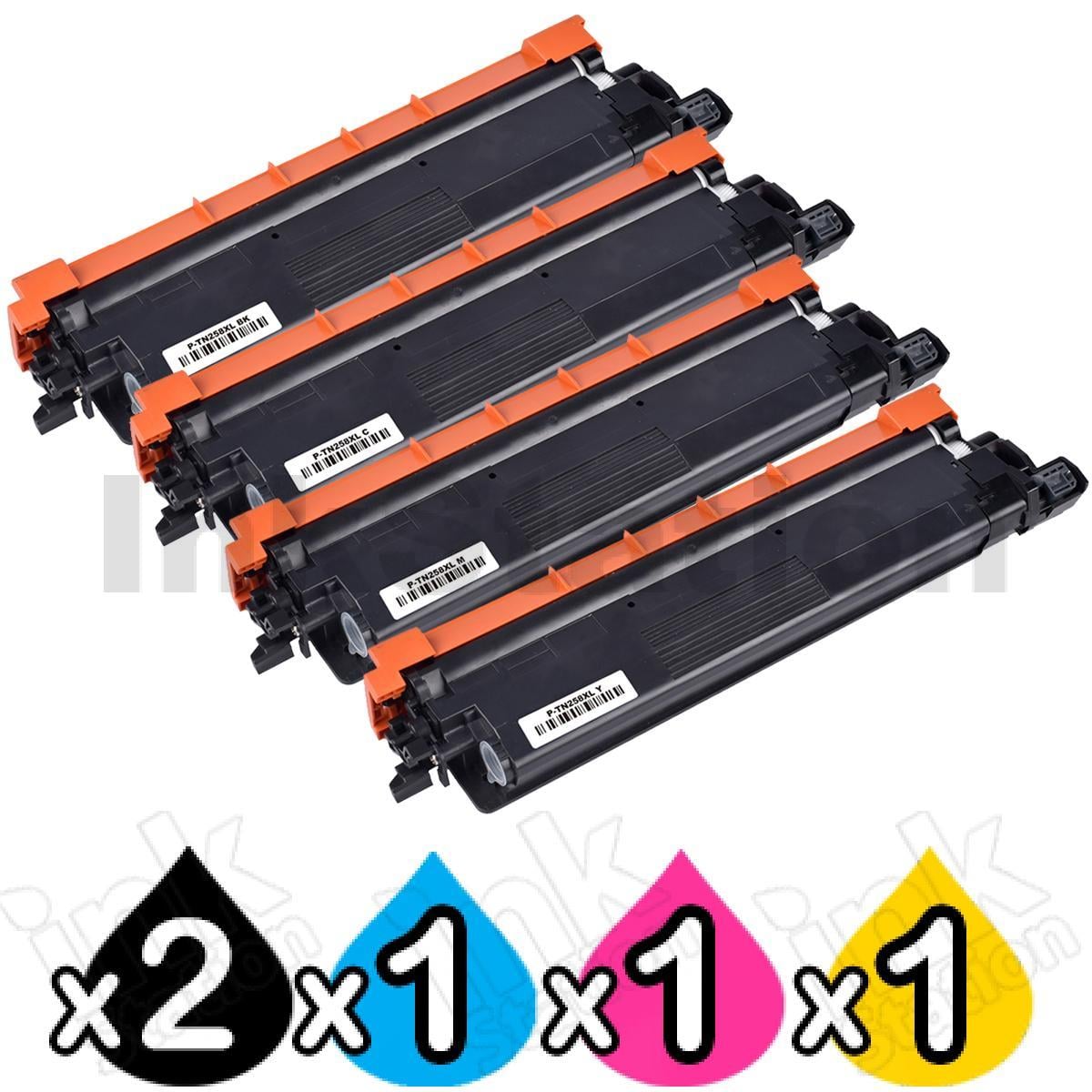 Brother 5 Pack Compatible TN-258XL High Yield Toner Cartridges Combo ...