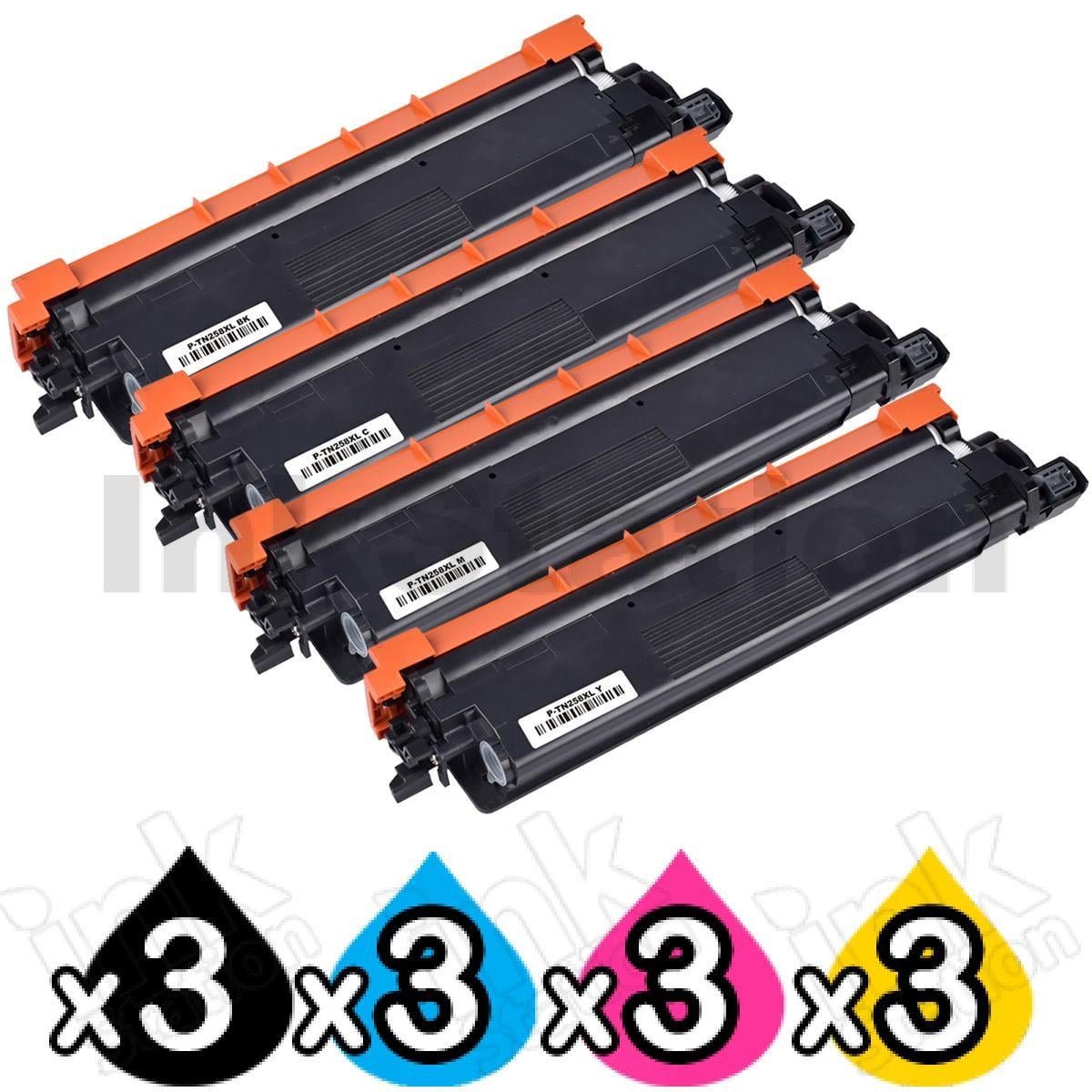 Brother 3 Sets of 4 Pack Compatible TN-258XL High Yield Toner ...