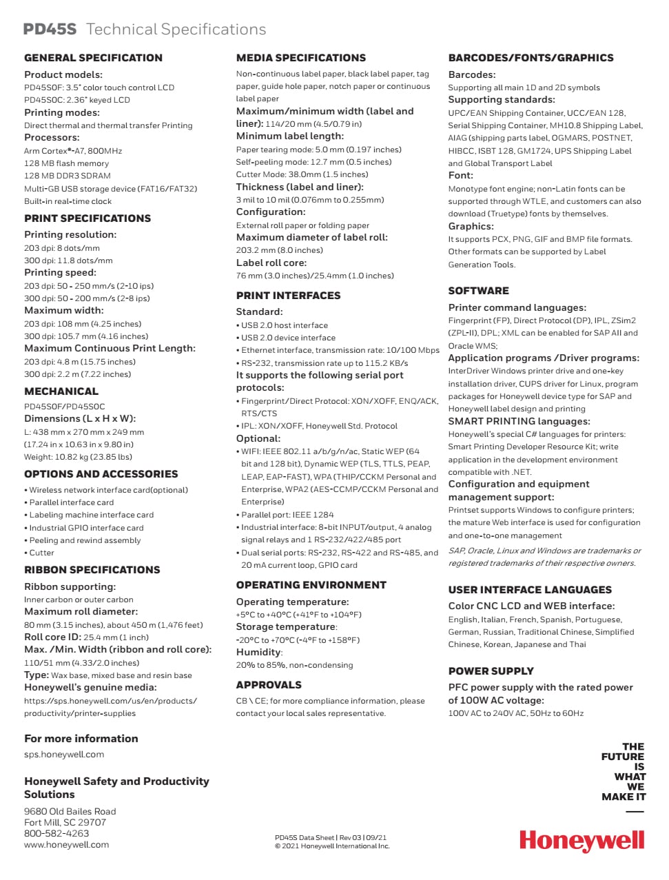 Honeywell PD45S Industrial 203DPI Thermal Label Printer with 2.36" LCD ...