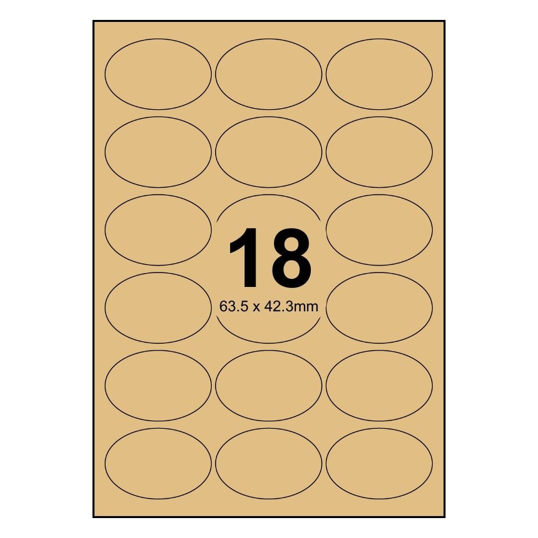 10 Sheets A4 Kraft Brown Paper Laser Inkjet Sticker Labels 63.5 x 42 ...