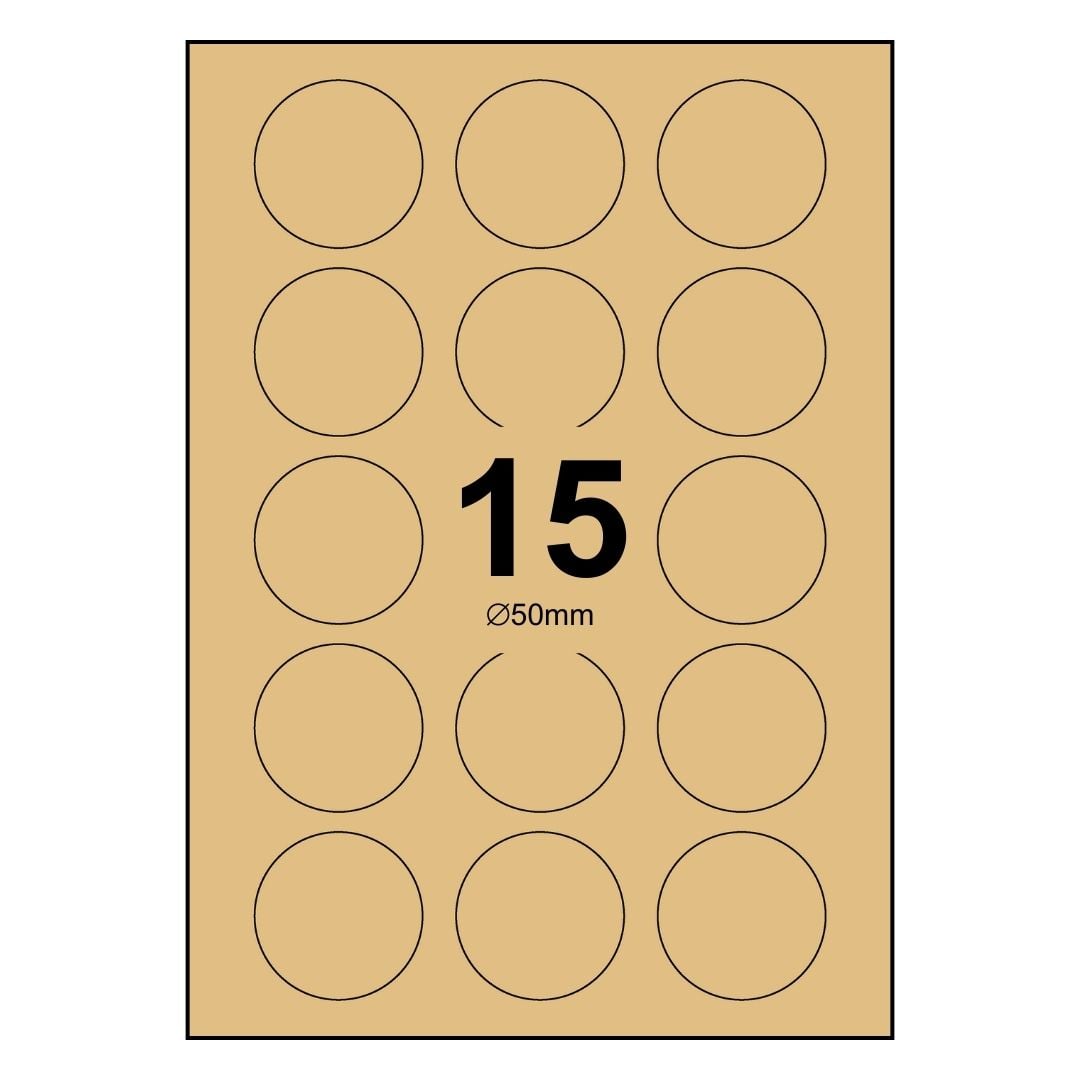 Light Brown Kraft Sticker Paper Self Adhesive Labels A4 Size - InkStation