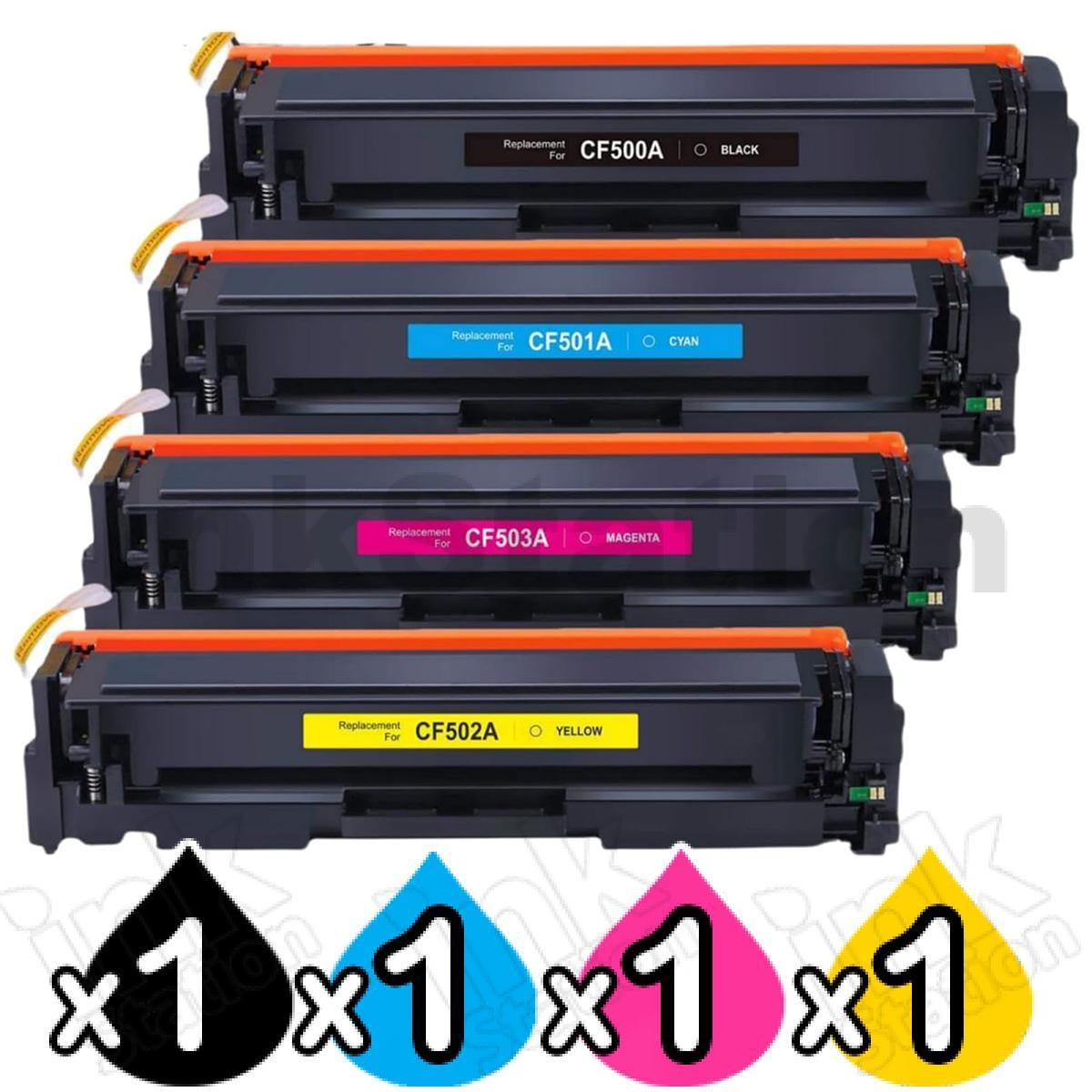 HP 4 Pack CF500A-CF503A (202A) Compatible Toner Cartridges [1BK,1C,1M ...