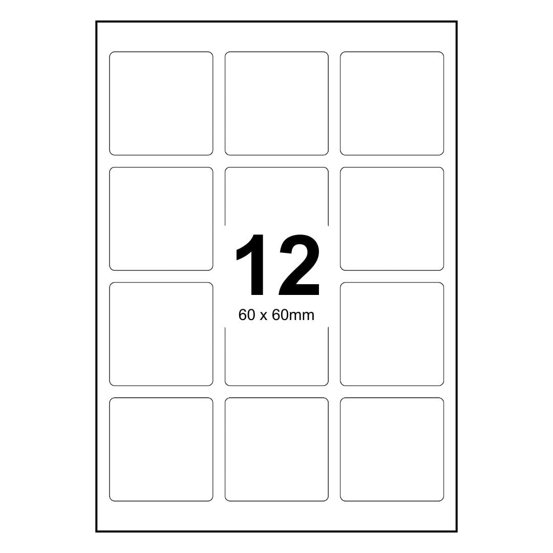 100 Sheets A4 White Self Adhesive Paper Laser Inkjet Sticker Labels 60 ...