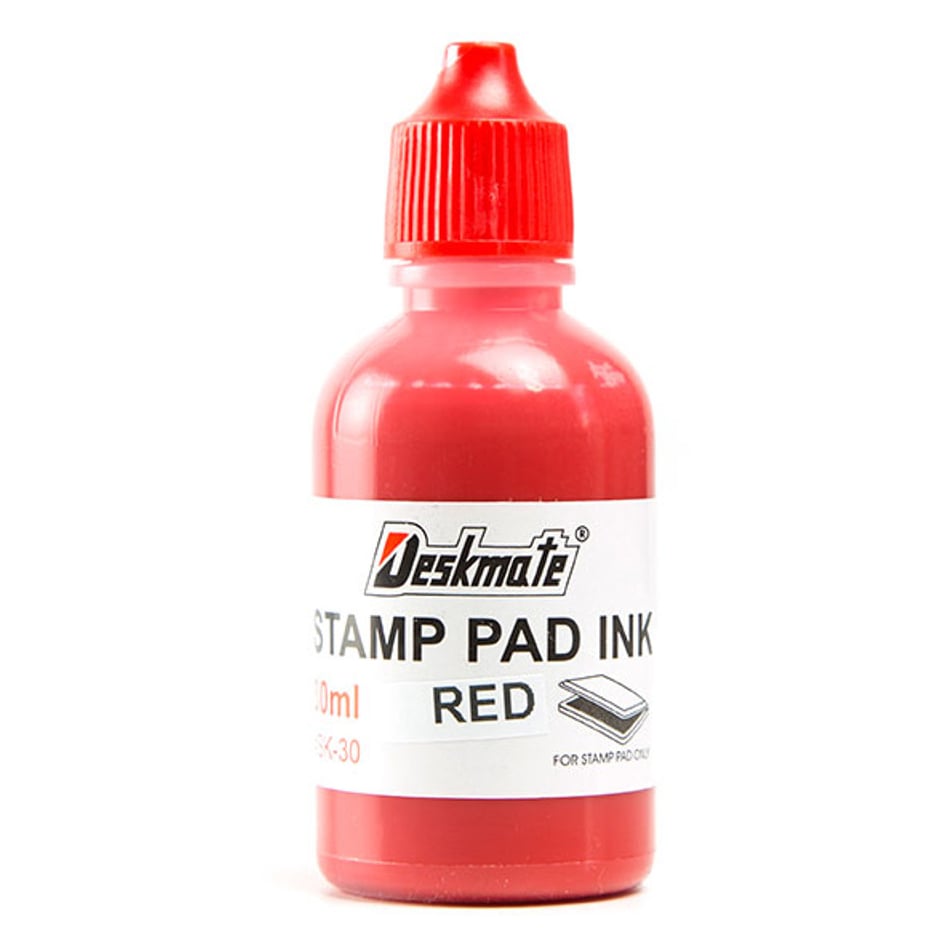 Deskmate Stamp Pad Refill Ink 30mL - Red 40015 - InkStation