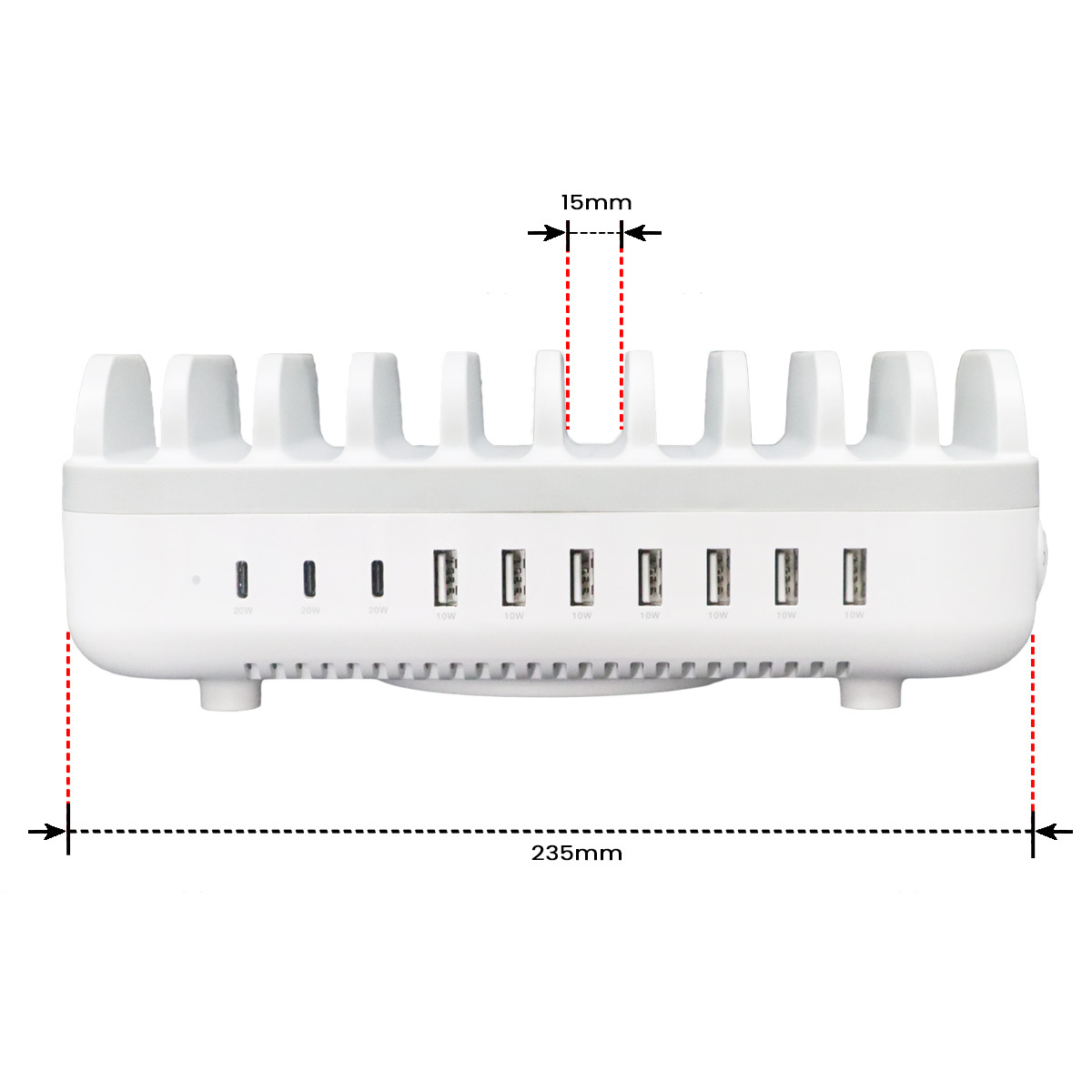 10 Port USB-C & USB-A Charging Station With Built-in Overcharging ...