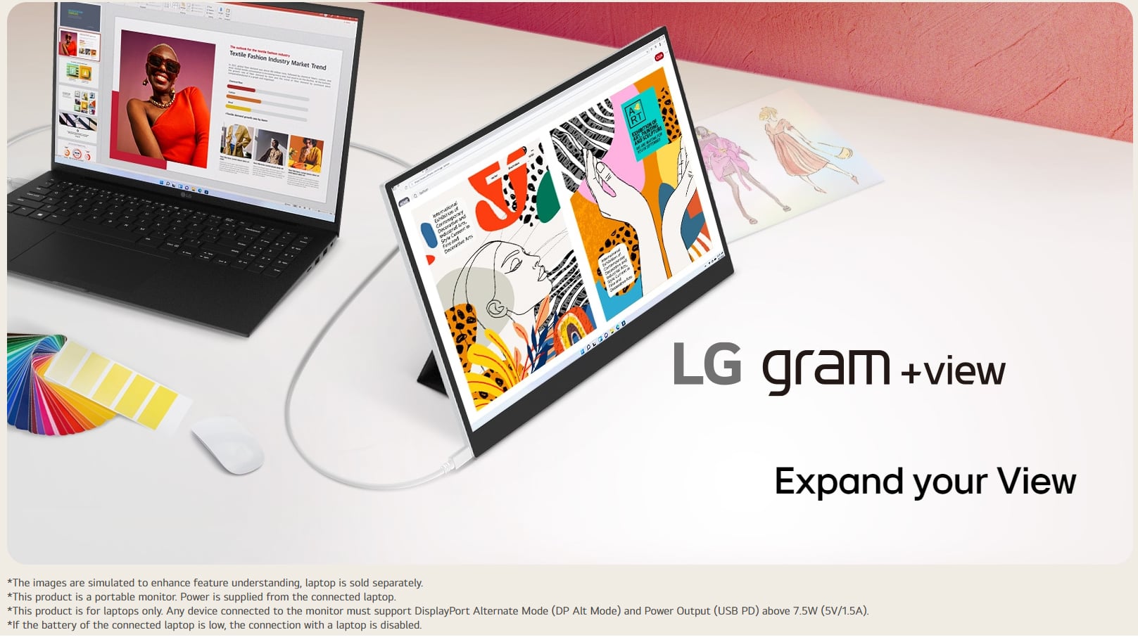 LG 16''+ view Portable Monitor with USB Type-C - IS16MR70 - InkStation