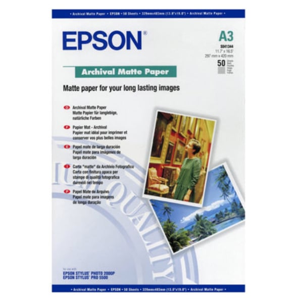 Epson S041344 Genuine Archival Matte Paper 189gsm A3 - 50 sheets ...