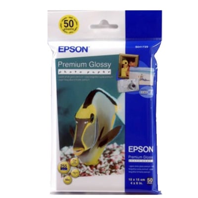 Epson C13S041729 Genuine Premium Glossy Photo Paper 255gsm 4 inches x 6 inches - 50 sheets ...