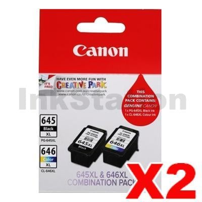 Canon 2 x PG-645XL + CL-646XL Genuine High Yield Ink Twin Pack ...